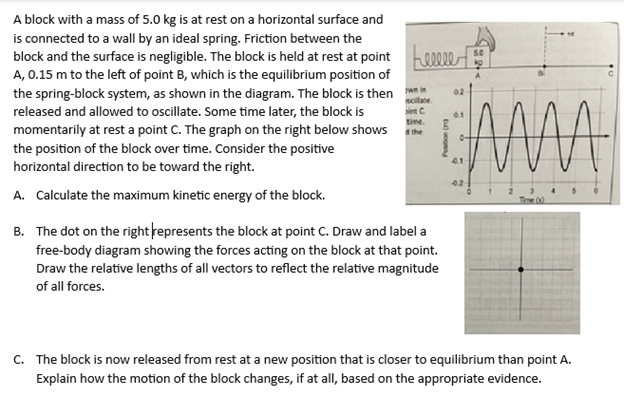 Solved A block with a mass of 5.0 kg is at rest on a | Chegg.com
