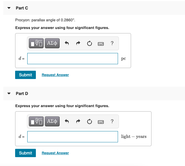 Solved Use the parallax formula to calculate the distance to | Chegg.com