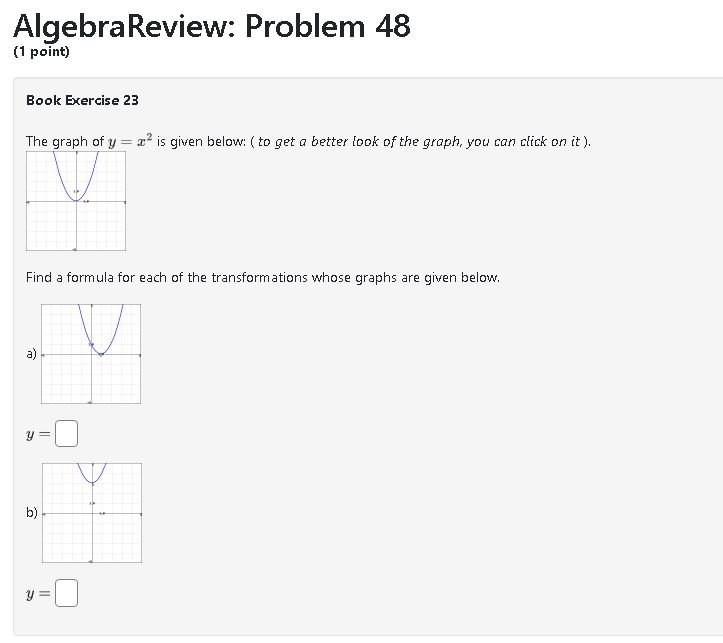 Solved AlgebraReview: Problem 48 (1 point) Book Exercise 23 | Chegg.com