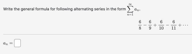 Solved Write the general formula for following alternating | Chegg.com