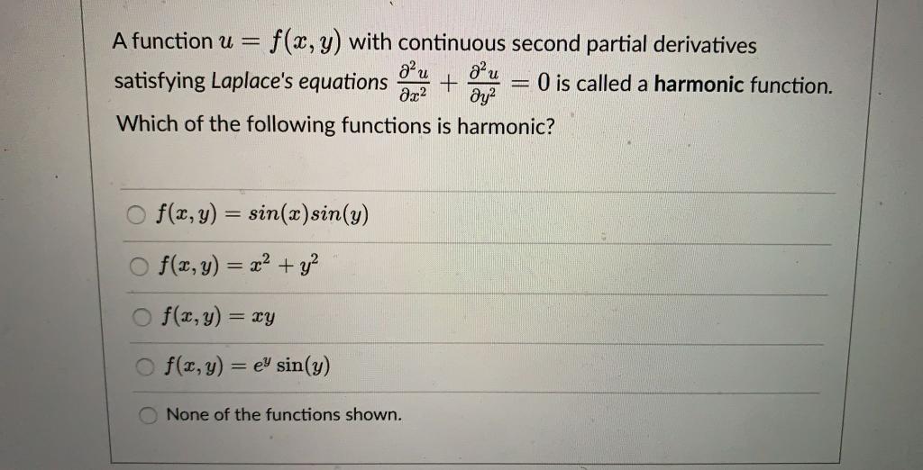 Solved au A function u= f(x, y) with continuous second | Chegg.com