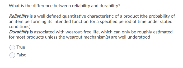 Solved What is the difference between reliability and | Chegg.com