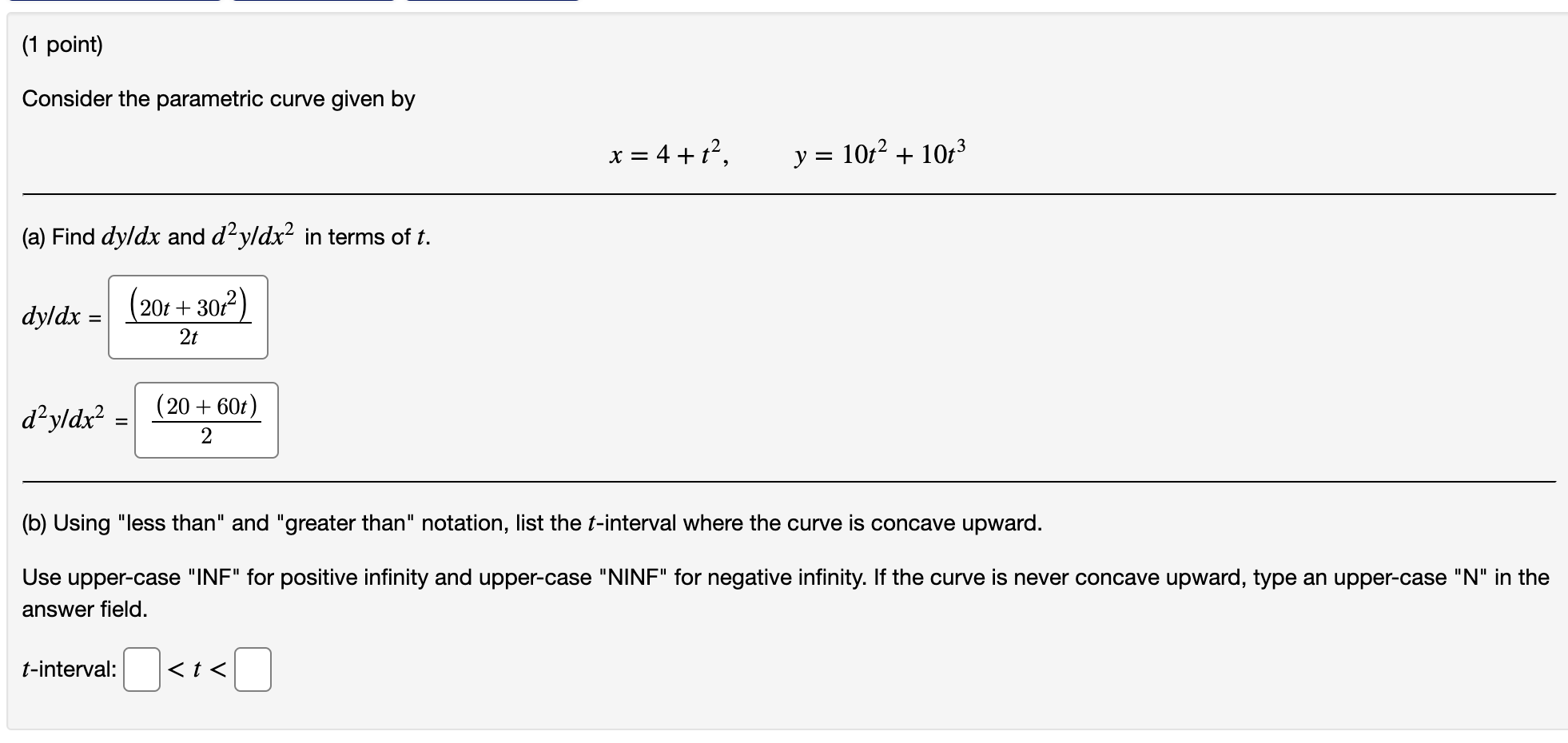 Solved Consider the parametric curve given by | Chegg.com