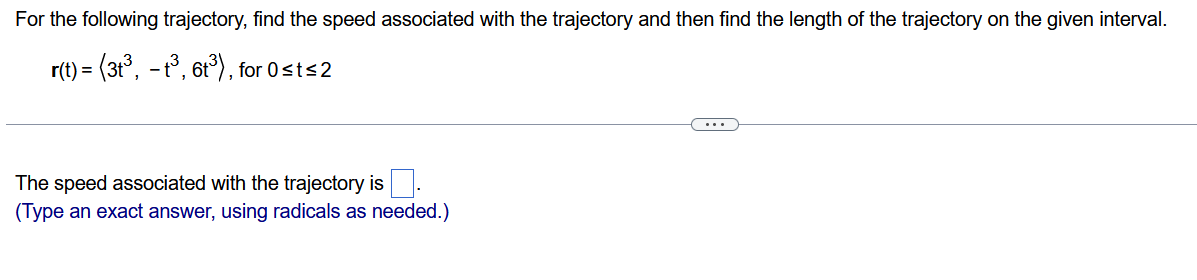 Solved For The Following Trajectory Find The Speed