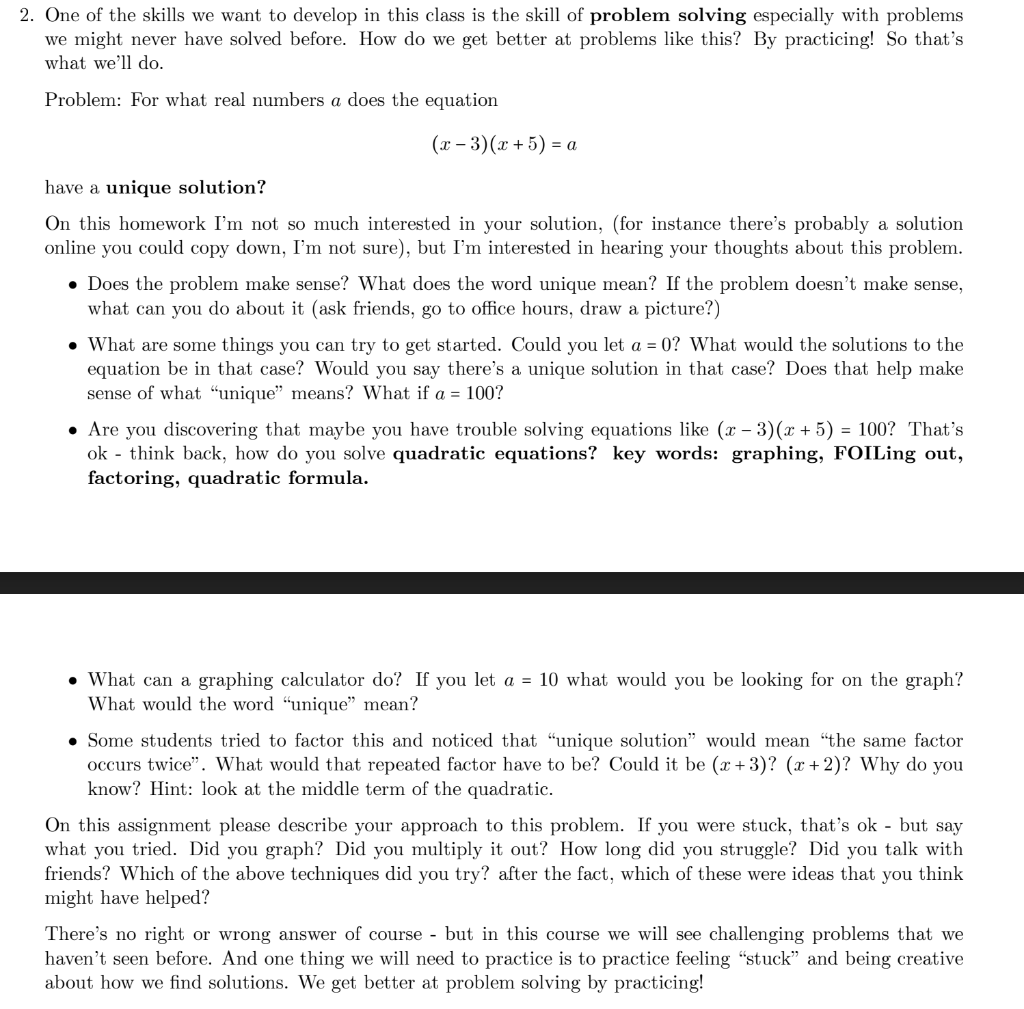 Solved 2. One of the skills we want to develop in this class | Chegg.com