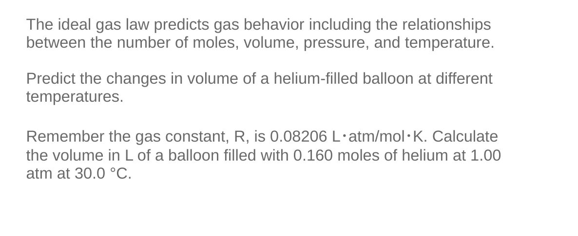 Solved The ideal gas law predicts gas behavior including the | Chegg.com