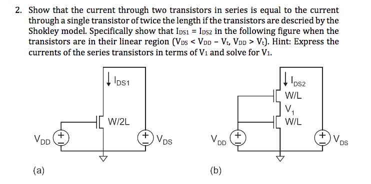 2. Show that the current through two transistors in | Chegg.com