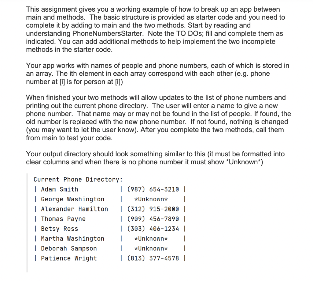Solved public class PhoneNumbersStarter { public static | Chegg.com
