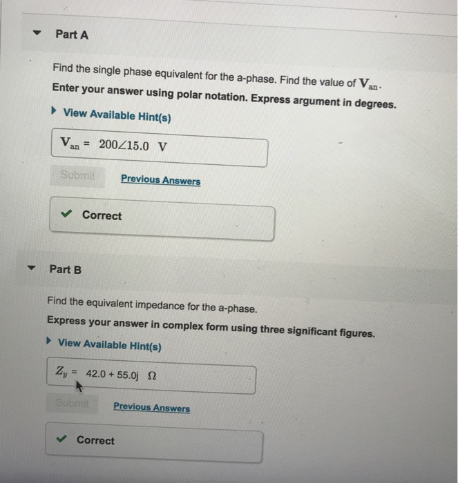 Solved Problem 3 A balanced, three-phase circuit is | Chegg.com