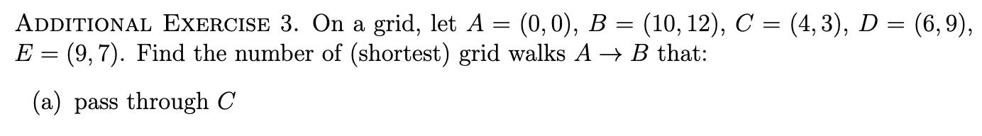 Additional Exercise 3 On A Grid Let