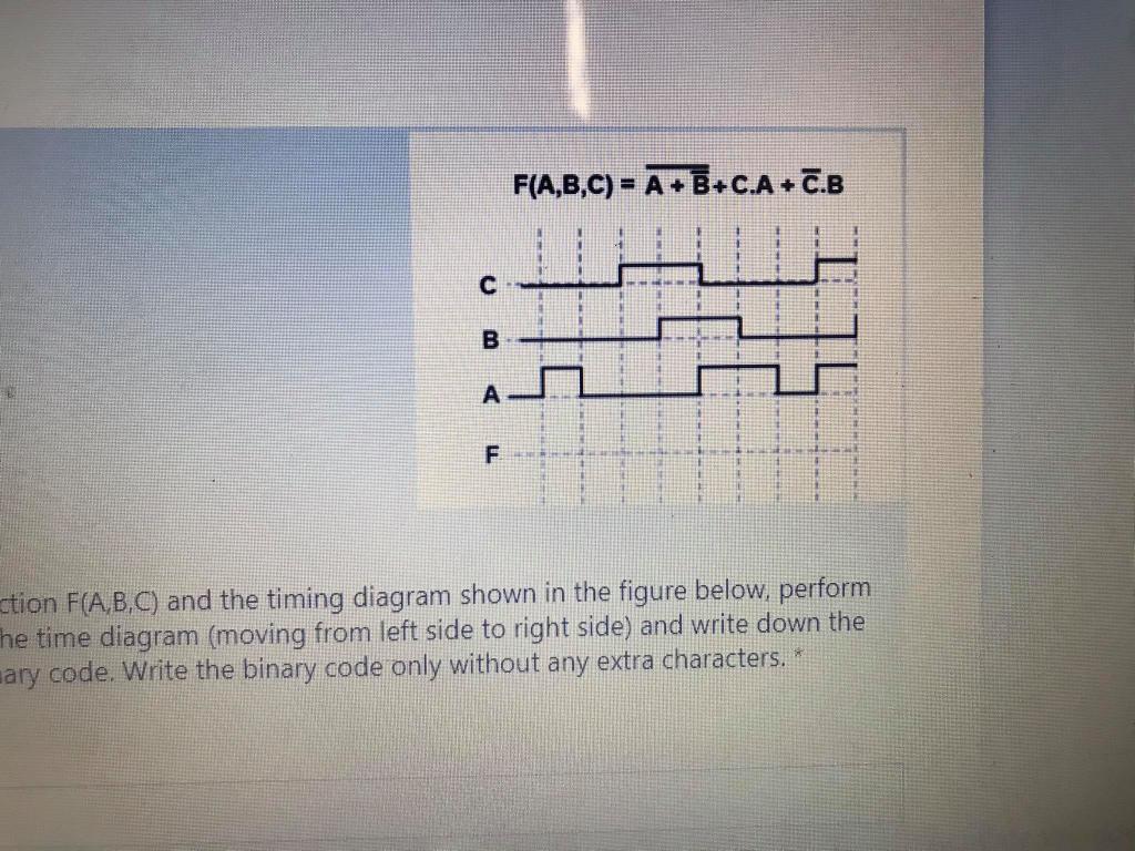 Solved F(A,B,C) - A+B+C.A+C.B 1 1 B A F ction F(A,B,C) and | Chegg.com