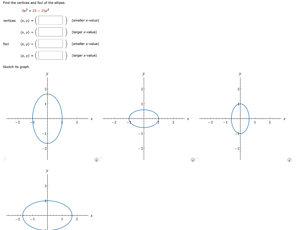 Solved Find the vertices and foci of the ellipse. Sketch its | Chegg.com