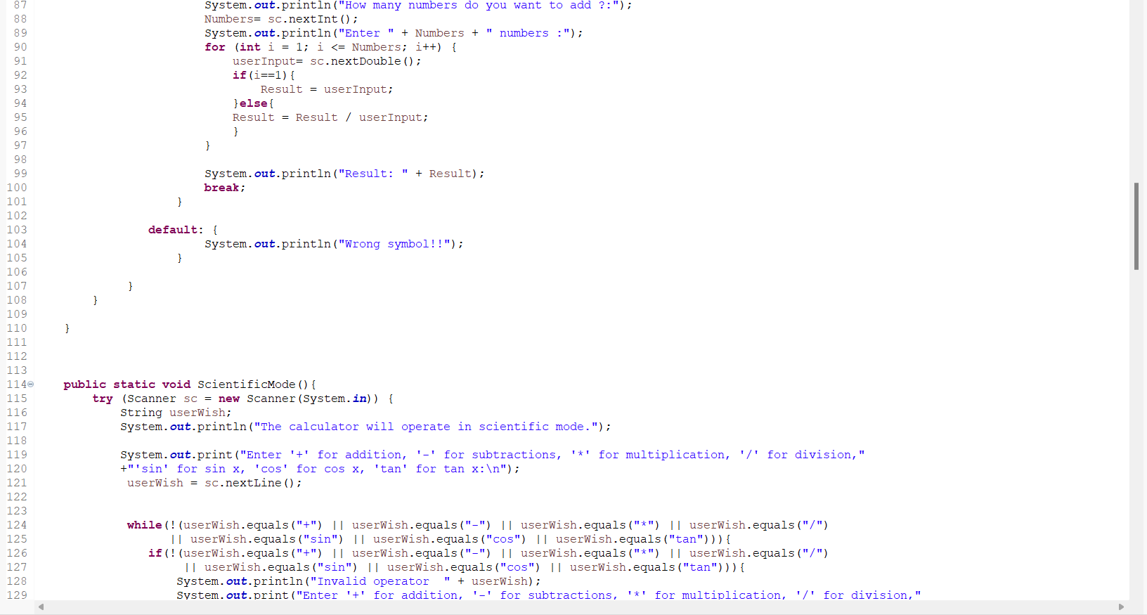Solved class Main Iblic static void StandardMode () ( try | Chegg.com