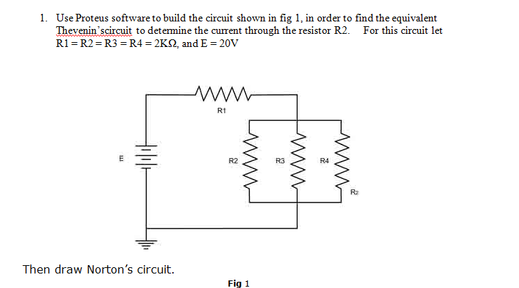 Solved 1. Use Proteus software to build the circuit shown in | Chegg.com