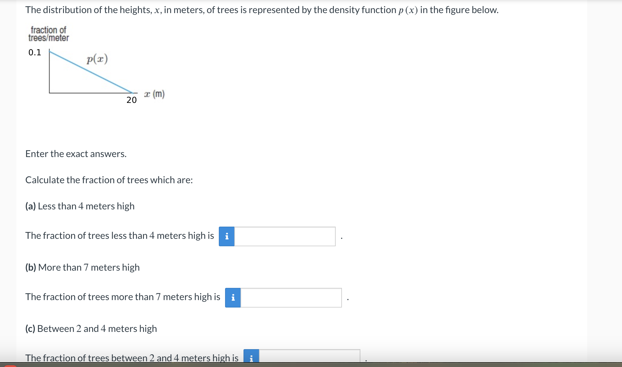 Solved The distribution of the heights, x, ﻿in meters, of | Chegg.com