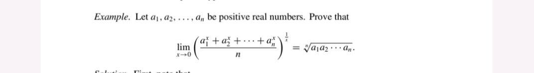 Solved Example. Let a, a2, ..., a, be positive real numbers. | Chegg.com