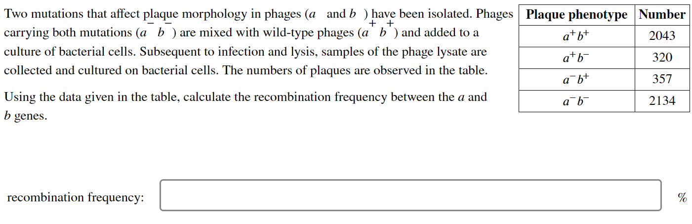Solved Two mutations that affect plaque morphology in phages | Chegg.com