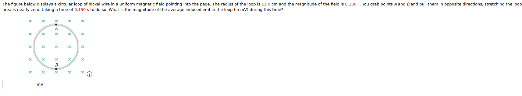 Solved The figure below displays a circular loop of nickel | Chegg.com