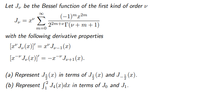 Solved Let Jy be the Bessel function of the first kind of | Chegg.com