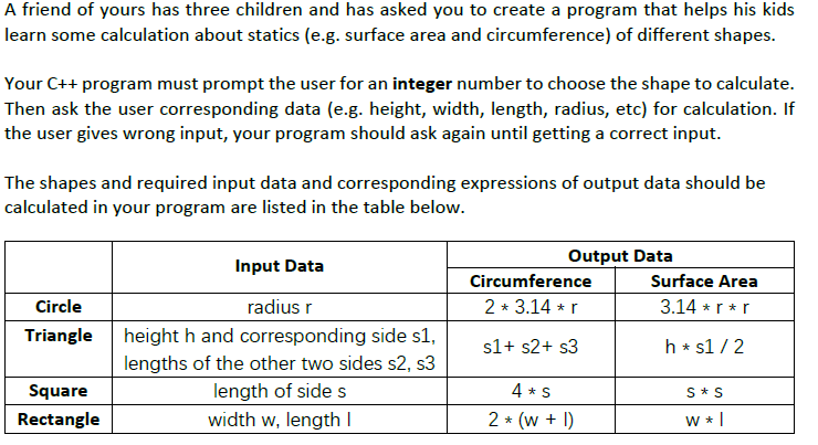 Solved I need to write a C++ program that will calculate | Chegg.com