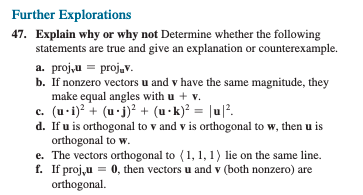 Solved Further Explorations 47. Explain why or why not | Chegg.com