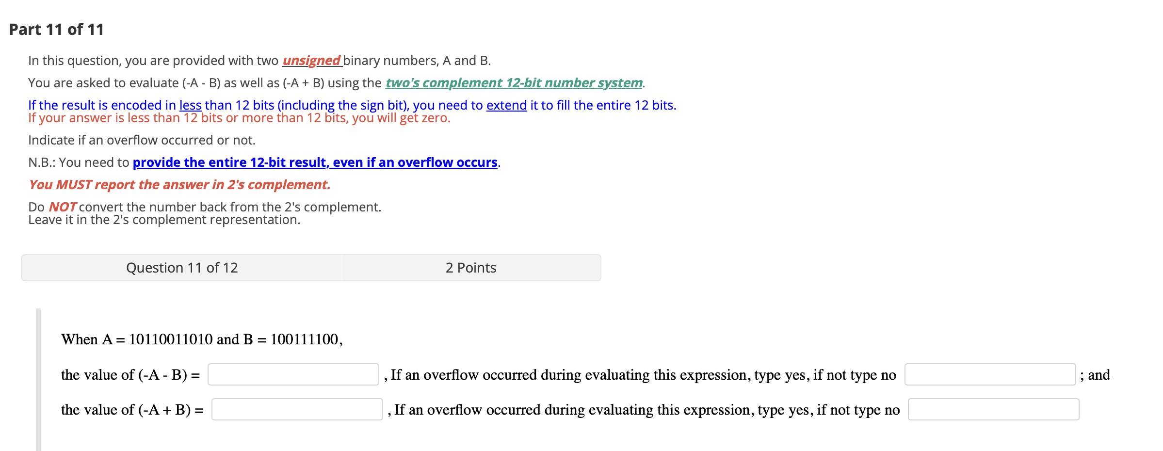 Solved In this question, you are provided with two unsigned | Chegg.com