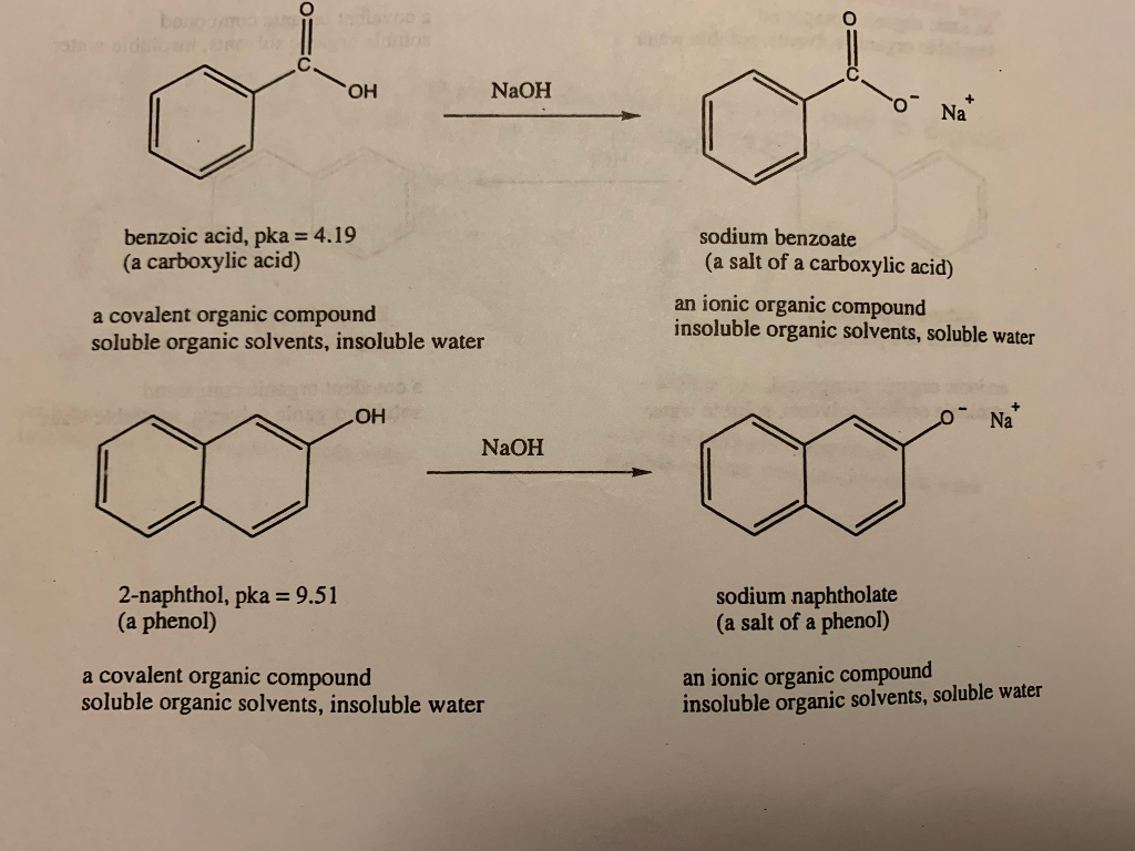 Solved boll OH NaOH benzoic acid, pka = 4.19 (a carboxylic | Chegg.com