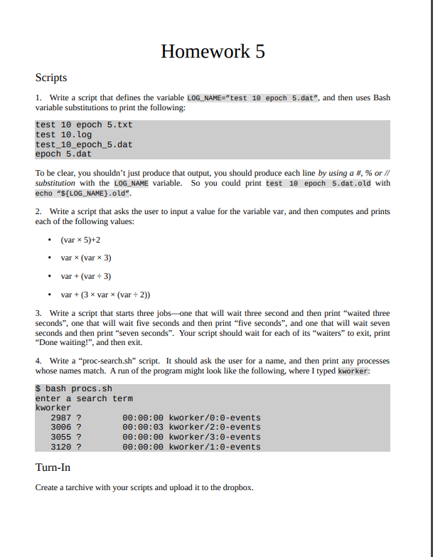 Solved Homework 5 Scripts 1. Write a script that defines the | Chegg.com