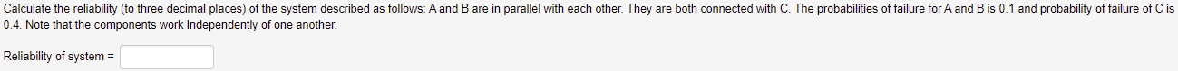 Solved Calculate the reliability (to three decimal places) | Chegg.com