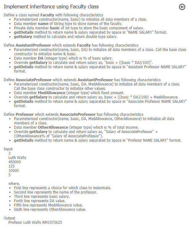 Solved Implement inheritance using Faculty class Define a | Chegg.com