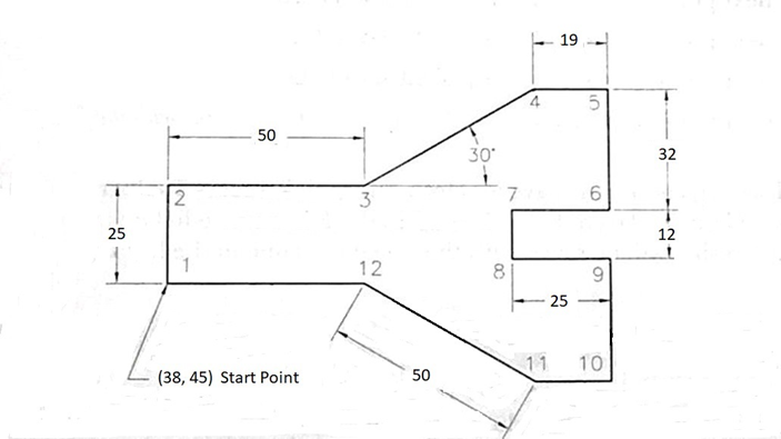 Solved Draw the profile as shown in the figure below by | Chegg.com