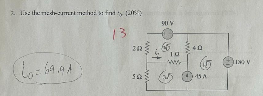 Solved Use the mesh-current method to find i0.Please Solve | Chegg.com