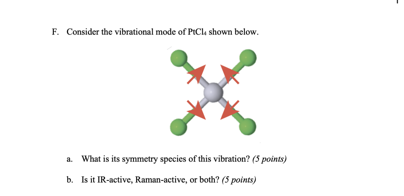 Solved 1. Consider the molecule PtCl4 (50 points) A. What is | Chegg.com