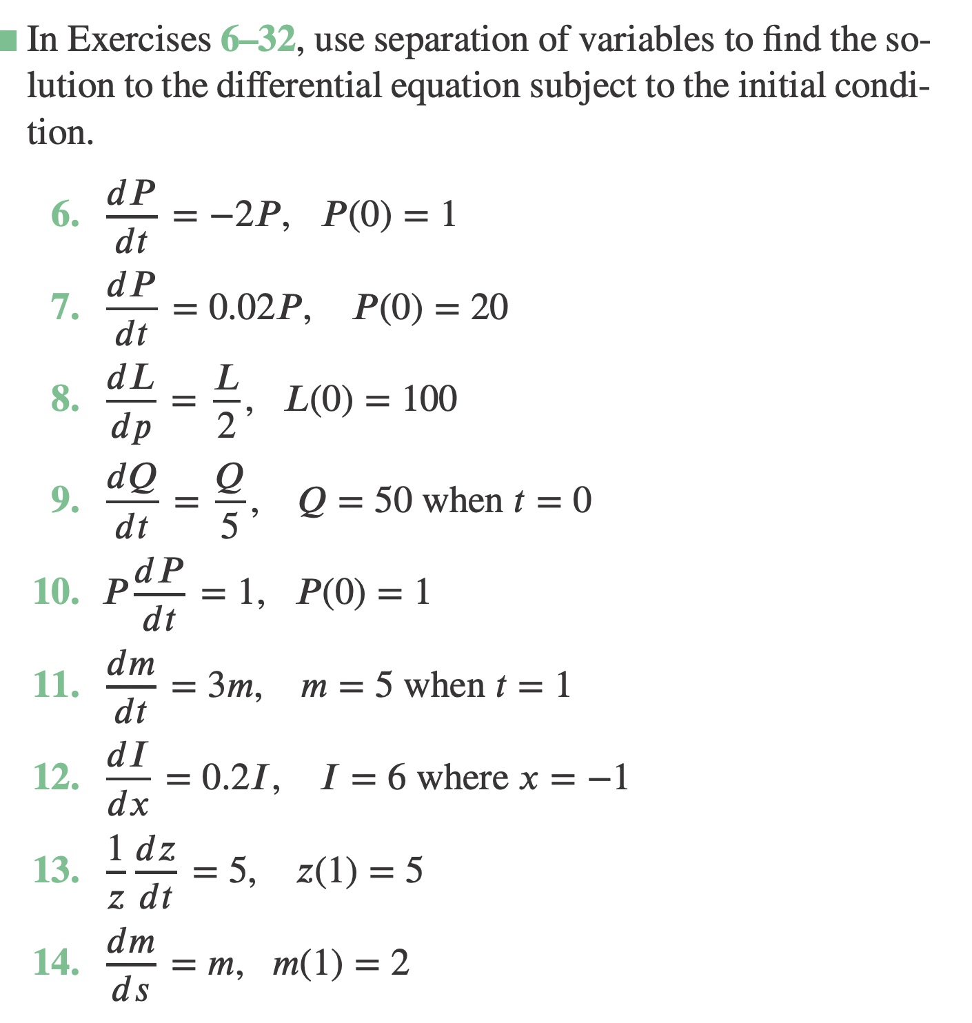Solved In Exercises 6-32, use separation of variables to | Chegg.com