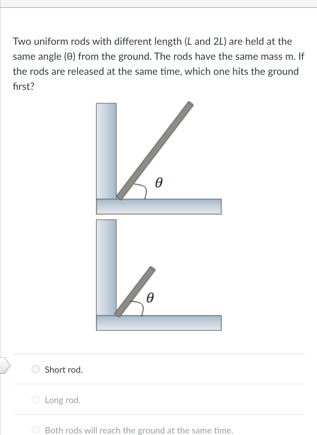 Solved Two uniform rods with different length ( L and 2L ) | Chegg.com