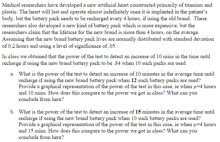 Solved Medical researchers have developed a new artificial | Chegg.com