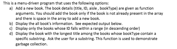 Solved This is a menu-driven program that uses the following | Chegg.com