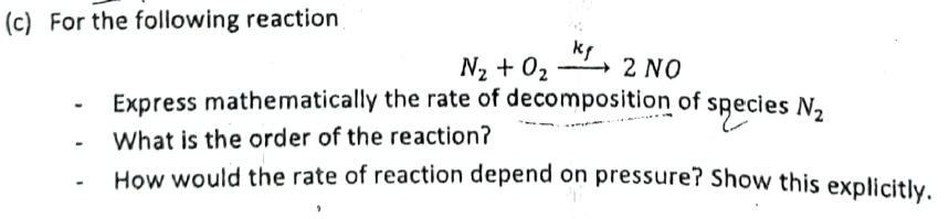 [Solved]: For the following reaction [ mathrm{N}_{2}+ ma