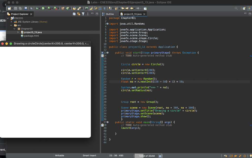 Solved This code should print a circle in different places | Chegg.com
