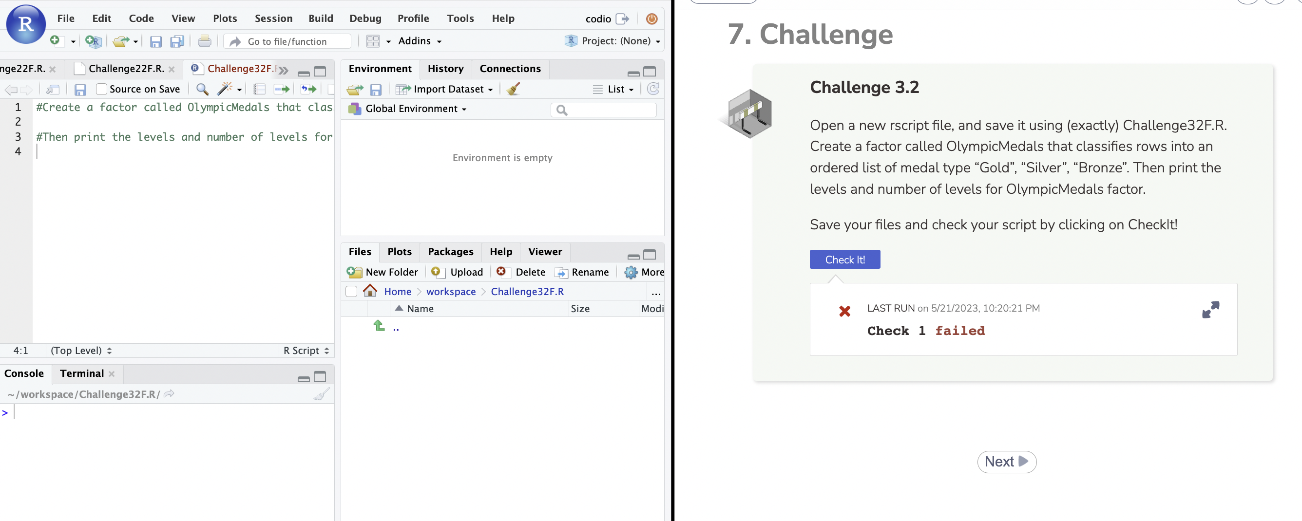 Solved \#Create a factor called OlympicMedals that clas: | Chegg.com