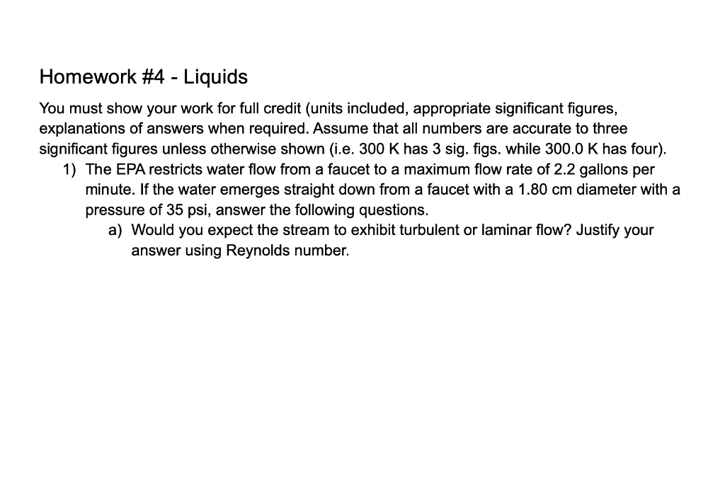 Solved Homework #4 - Liquids You must show your work for | Chegg.com