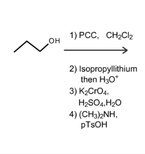 Solved 1) PCC, CH2Cl2 OH 2) Isopropyllithium then H307 3) | Chegg.com