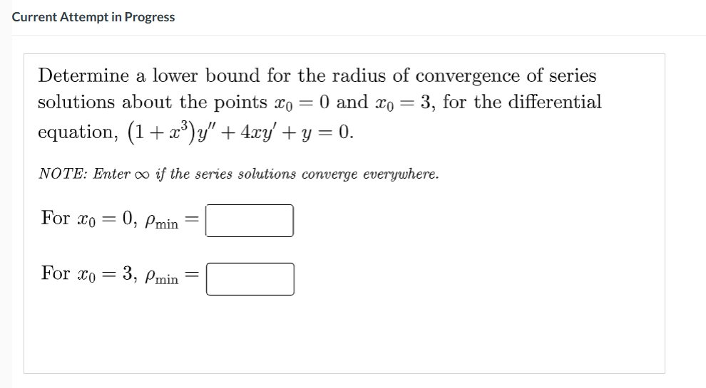 Solved Determine a lower bound for the radius of convergence | Chegg.com