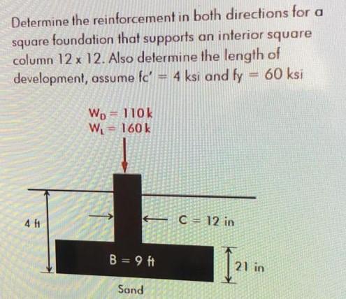 Solved Determine the reinforcement in both directions for a | Chegg.com