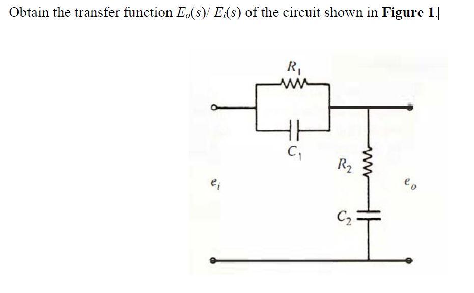 Solved Obtain the transfer function Eo(s)/Ei(s) of the | Chegg.com