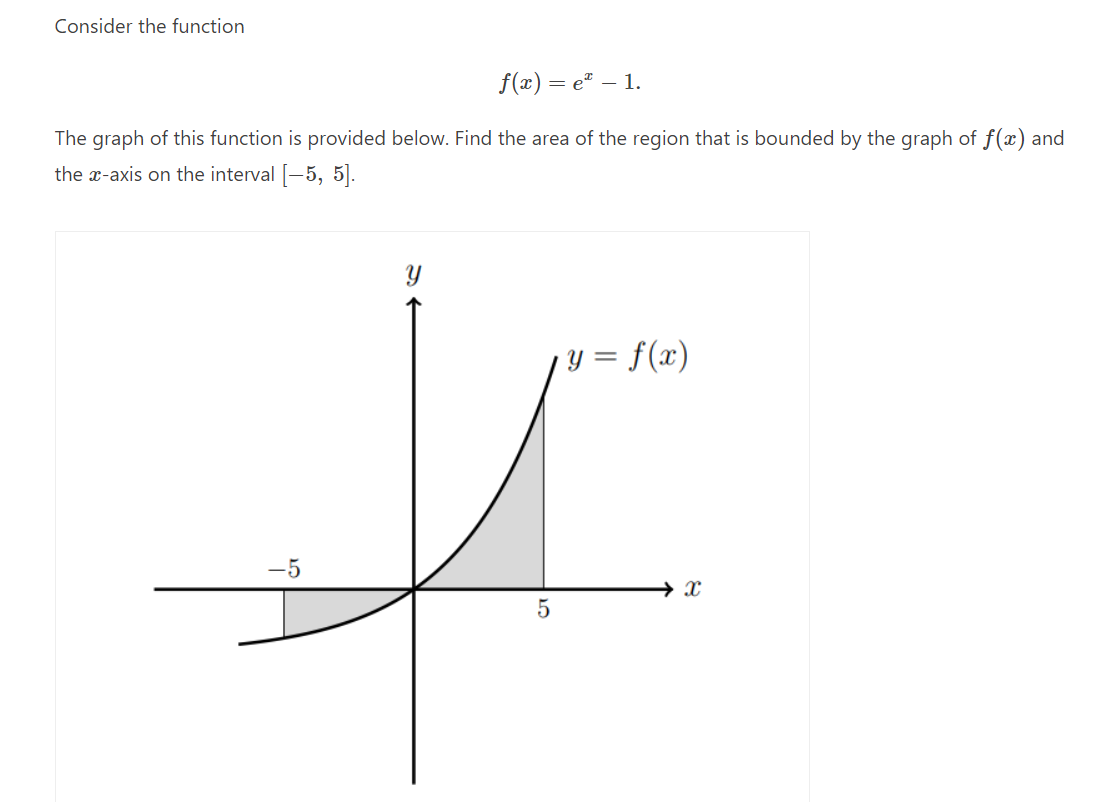 Solved Consider the function f(x)=ex−1.f(x)=ex−1. The graph | Chegg.com