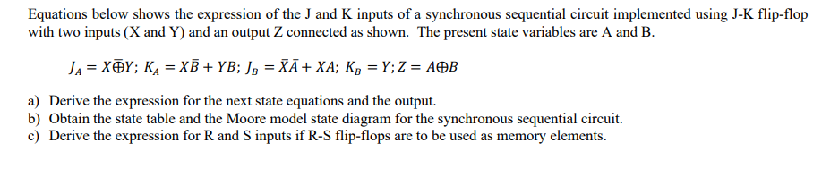 Solved Equations below shows the expression of the J and K | Chegg.com