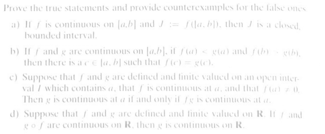 Solved Prove the true statements and provide counterexamples | Chegg.com