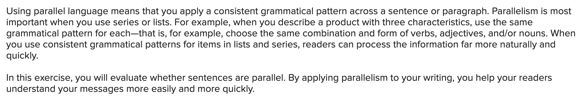 Using parallel language means that you apply a | Chegg.com