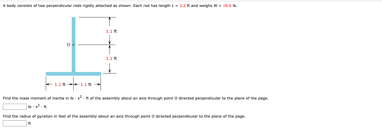 Solved A body consists of two perpendicular rods rigidly | Chegg.com